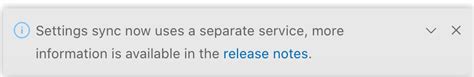Insiders Settings Sync Notification Link Doesn T Link To Information About The Separate Service