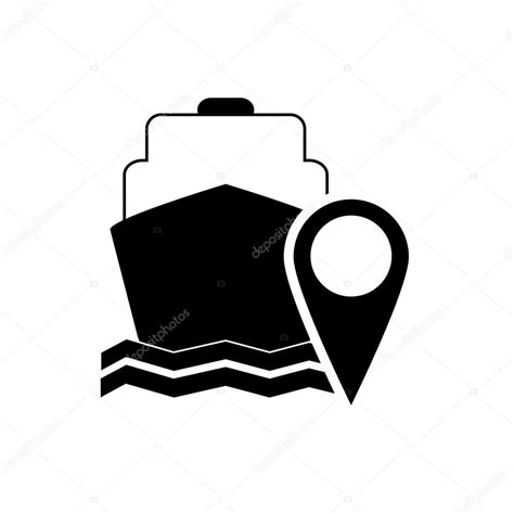 cruise ship and gps map pointer icon stock vector by ©jemastock 122130106