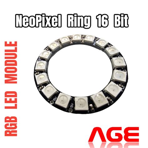Neopixel Ring 16 Ws2812 Rgb 5050 Led เส้นผ่านศูนย์กลาง 45mm Agebkk จำหน่ายและนำเข้า Arduino
