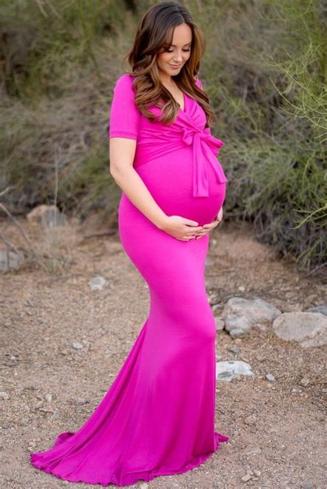 Pinkblush Magenta Lace Overlay Maternity Maxi Dress Artofit