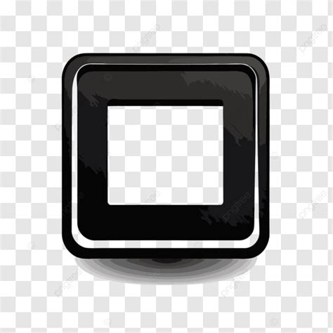 사각형 흑백 유리 화면 아이콘 벡터 흰색 배경에 멋진 표시가 있는 단순한 검은색 아이콘 그림자 없음 작은 프레임 중앙 Png 일러스트 및 벡터 에 대한 무료 다운로드
