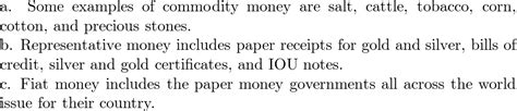 Commodity Money Examples