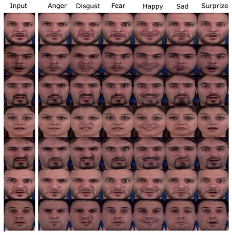 results of facial expression synthesis for test images here the