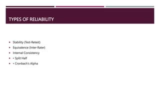 Validity And Reliability Of An Instrument Brief Introduction Pptx
