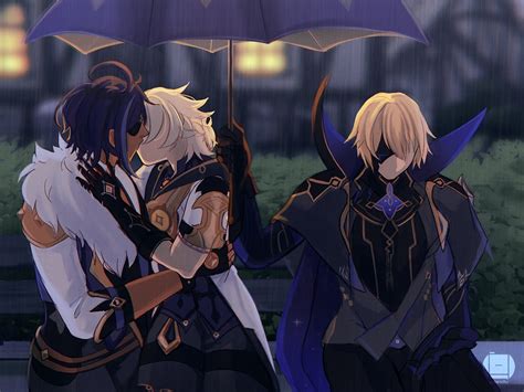 Kaeya Albedo And Dainsleif Genshin Impact Drawn By Teesshu Danbooru