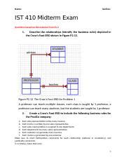 IST 410 Midterm Exam Docx Name Section IST 410 Midterm Exam Questions Based On The Material