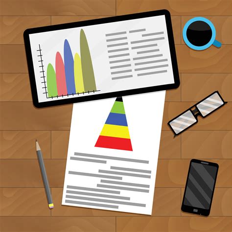 Annual Statistical Analytics Vector Tablet With Diagramand Graphic Illustration 27232203 Vector