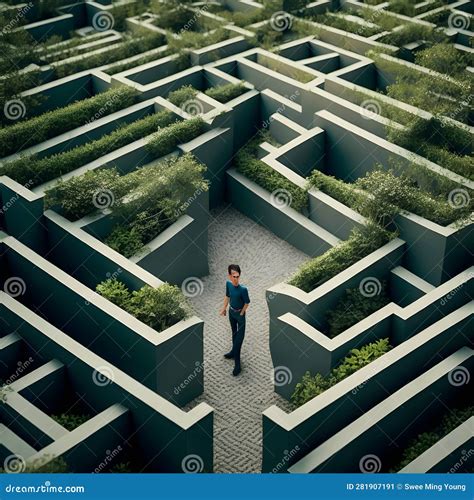 Dwarfed By A Towering 3d Hedge Maze Environment Which Inspired By The