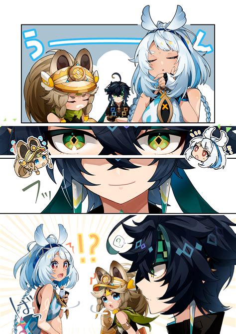 Mualani Kinich And Kachina Genshin Impact Drawn By Usako Usako Danbooru