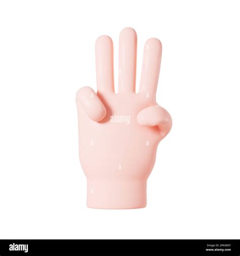 Cartoon Diverse Hand Gestures 3d Rendering Digital Drawing Stock