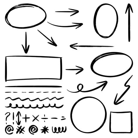 Premium Vector Doodle Sketch Style Of Hand Drawn Lines Arrows Circles And Curves Vector