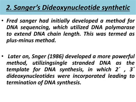 Dna Synthesis And Sequencing Pptx