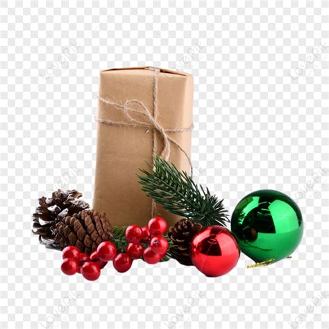 빨간색과 초록색 크리스마스 공솔방울솔잎선물 상자 Png 일러스트 무료 다운로드 Lovepik