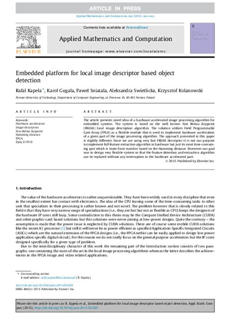 pdf embedded platform for local image descriptor based object detection