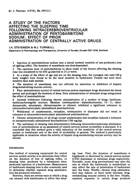 A Study Of The Factors Affecting The Sleeping Time Following