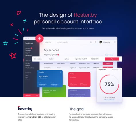 The Design Of Personal Account Interface Hosterby On Behance