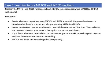 Solved Case 5 Learning To Use Match And Index Functions