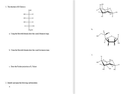 Solved OH OH 1. The structure of D-Talose is CHO -OH CH НО | Chegg.com