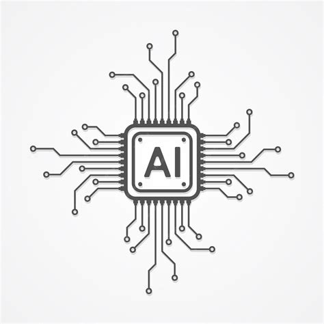 인공지능 회로 라인 스타일 기계 학습 디자인 스마트 네트워크 디지털 기술 Ai ⁇ 터 일러스트레이션 프리미엄 벡터