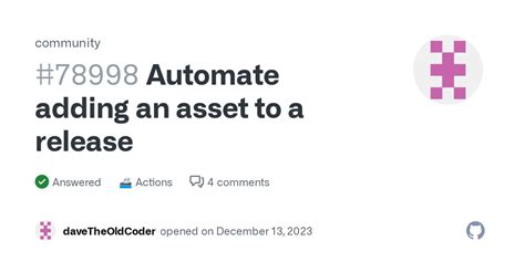 Automate Adding An Asset To A Release Community Discussion Github