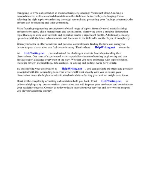 Dissertation Topics Manufacturing Engineering Pdf Engineering