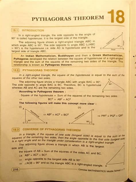 Pythagoras Theorem Chp 18 Pdf Triangle Geometry
