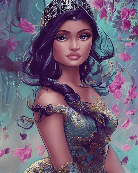 Hispanic Kylie Jenner As Princess Jasmine Animated High Energy Disney Creative Fabrica
