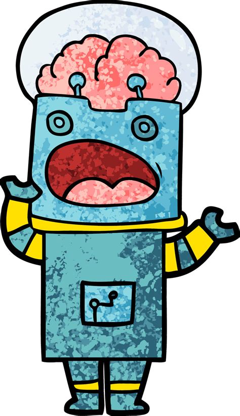 Cartoon Robot Character 12535836 Vector Art At Vecteezy