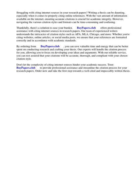 How Do You Cite Internet Sources In Research Papers Pdf Citation