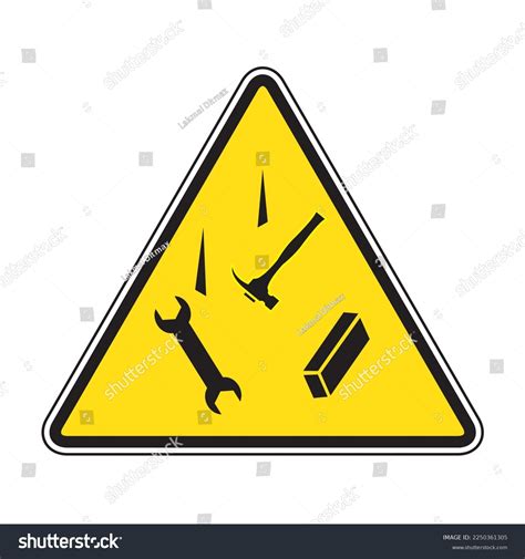 Danger Falling Objects Sign Caution Falling Stock Vector Royalty Free