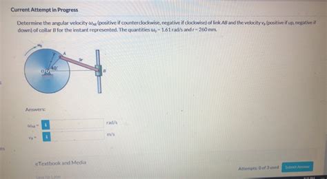Solved Current Attempt In Progress Determine The Angular