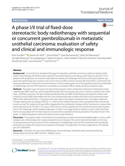 Pdf A Phase Iii Trial Of Fixed Dose Stereotactic Body Radiotherapy With Sequential Or