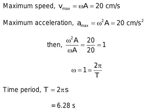 The Maximum Speed And Acceleration Of A Particle Executing Shm Be 20 Cm