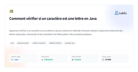 Comment Vérifier Si Un Caractère Est Une Lettre En Java Labex