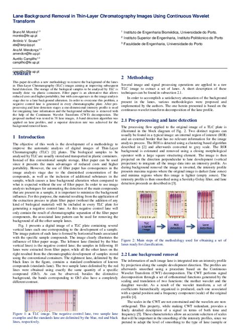 Pdf Lane Background Removal In Thin Layer Chromatography Images Using