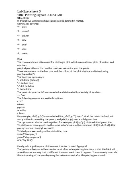Signal And System New Lab 3 Clo1 Pdf