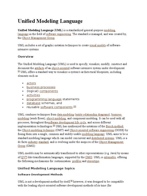 Unified Modeling Language Uml Is A Standardized General Purpose Pdf Unified Modeling