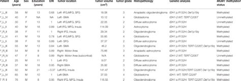 Demographic And Clinical Features Of Patients With Frontal Intra Axial Download Scientific