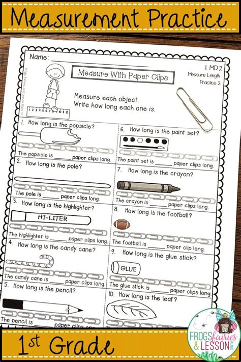 Measurement Worksheet First Grade