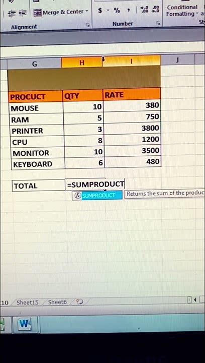 Sumproduct Formula Excel Exceltricks Tricks Exceltips Shorts