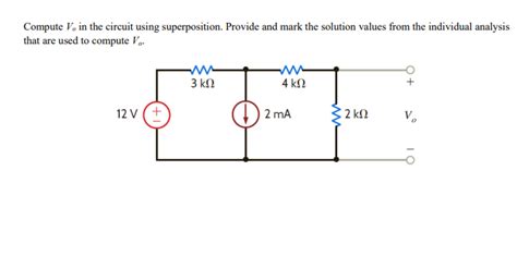 solved compute vo in the circuit using superposition