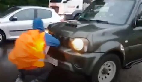 Irate Drivers Ram Into Climate Protesters Blocking Traffic Drag Them