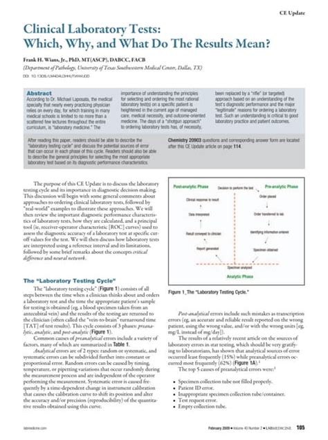 Pre Analytical And Post Analytical Phase Pdf