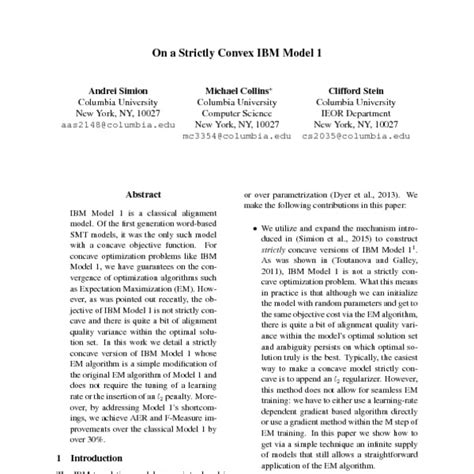 On A Strictly Convex Ibm Model 1 Acl Anthology