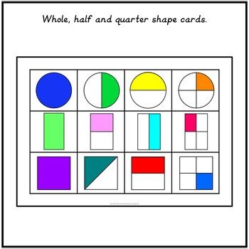 Fractions Whole Half Quarter Sorting Activity By No Worksheets Allowed