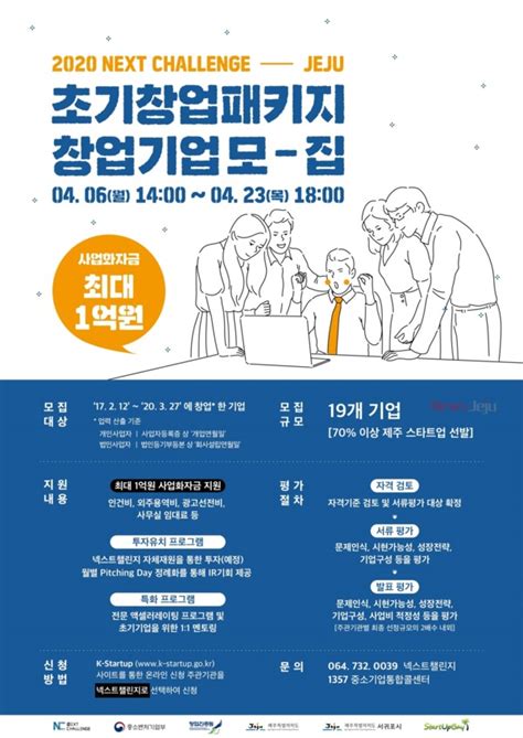 서귀포시·재넥스트챌린지 2020년 초기창업패키지 창업기업 모집