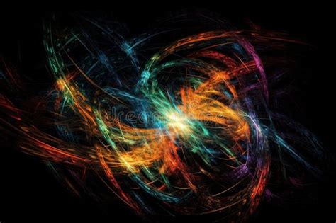 Abstract Multi Colored Quantum Entanglement In Deep Space A Stunning