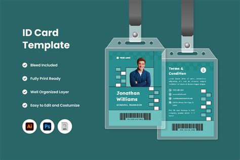 Id Card Template Design V6 Graphic By Twinletter · Creative Fabrica