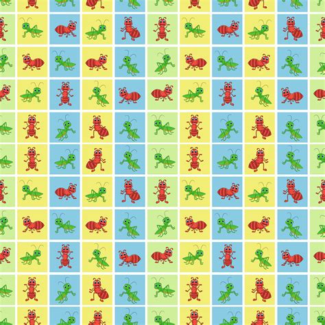 Ant And Grasshopper Pattern By Curutdesign Thehungryjpeg