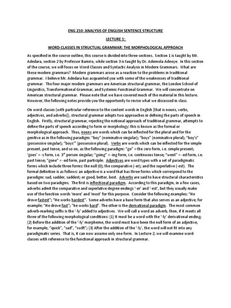 eng210 lecture note week 1 pdf morphology linguistics part of